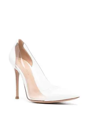 GIANVITO ROSSI Plexi 105mm Patent Leather Pumps - White