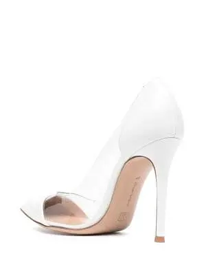 GIANVITO ROSSI Plexi 105mm Patent Leather Pumps - White