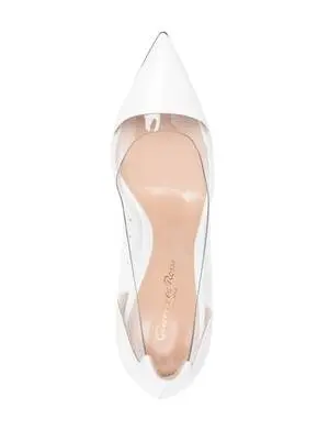GIANVITO ROSSI Plexi 105mm Patent Leather Pumps - White