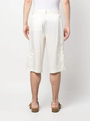 BLUEMARBLE Embroidered Satin Shorts - Neutrals