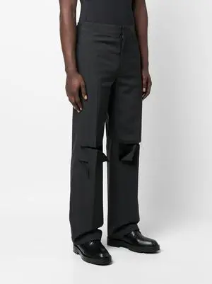 Givenchy Distressed Wool Trousers - Grey