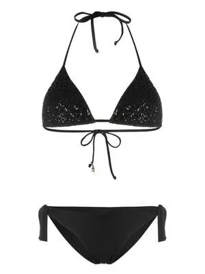 FISICO Sequin-embellished Triangle Bikini - Black