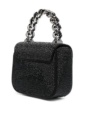 Versace La Medusa Embellished Satin Mini Bag - Black