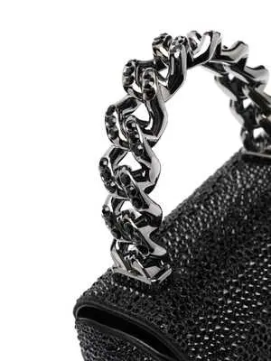 Versace La Medusa Embellished Satin Mini Bag - Black