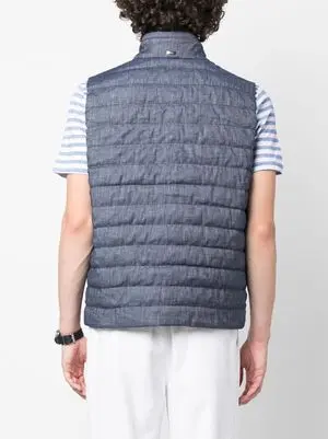 Herno Logo-patch Padded Gilet - Blue