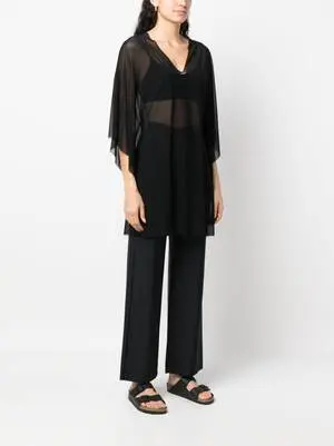 FISICO Sheer V-neck Tunic - Black