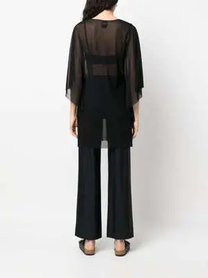 FISICO Sheer V-neck Tunic - Black