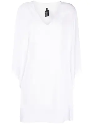 FISICO Semi-sheer V-neck Tunic - White