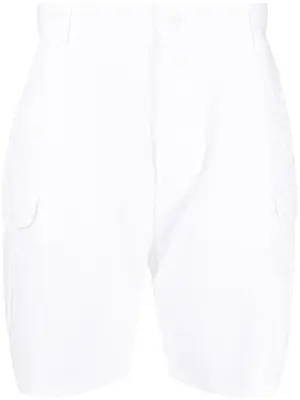 Giorgio Armani Seersucker High-waisted Cargo Shorts - White