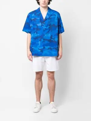Giorgio Armani Seersucker High-waisted Cargo Shorts