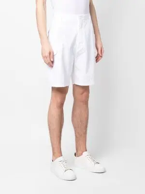 Giorgio Armani Seersucker High-waisted Cargo Shorts