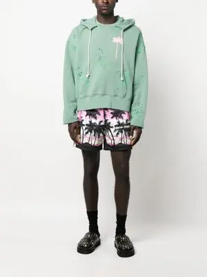 Palm Angels Palm Tree Print Hoodie