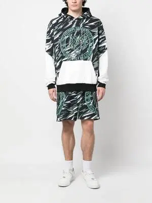 PLEIN SPORT Lightning-print Color-block Hoodie