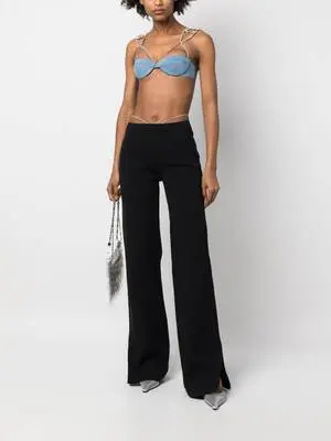 Gcds Crystal-embellished Flared Trousers