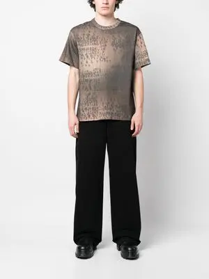 MISBHV Logo-print Bleached T-shirt