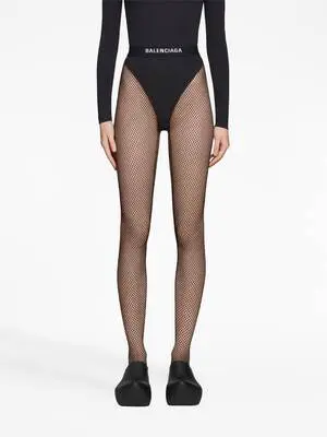 Balenciaga Logo-band Mesh Tights