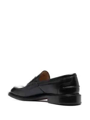 TRICKER'S Almond Toe Leather Loafers - Black