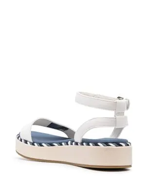 Tommy Hilfiger Embroidered Logo Platform Sandals - White