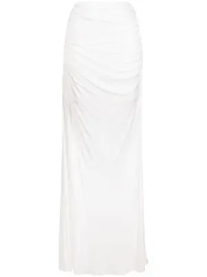 ANDREĀDAMO Draped Maxi Skirt - White