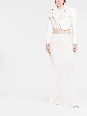 ANDREĀDAMO Draped Maxi Skirt - White