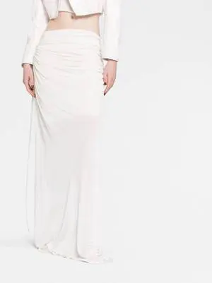 ANDREĀDAMO Draped Maxi Skirt - White
