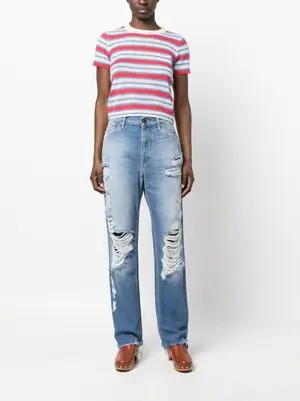 Jacob Cohen Straight Leg Distressed Jeans