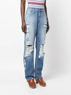 Jacob Cohen Straight Leg Distressed Jeans