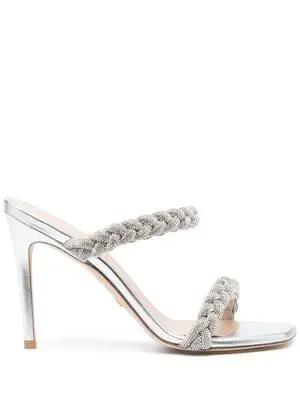 STUART WEITZMAN Braided Crystal-embellished 100mm Mules