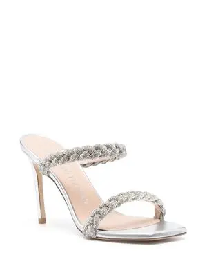STUART WEITZMAN Braided Crystal-embellished 100mm Mules