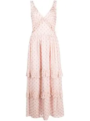 TWINSET Ruffle-detail Maxi Dress - Pink