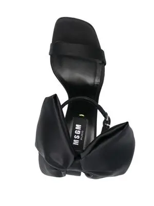 MSGM Bow-detail 100mm Leather Sandals