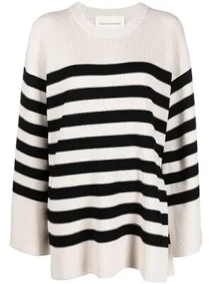 BY MALENE BIRGER Leon Striped Ribbed-knit Jumper
