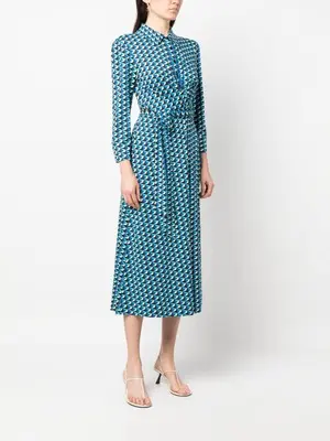 Diane Von Furstenberg Geometric-pattern Midi Dress