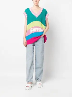 BARROW Intarsia-knit Logo Vest