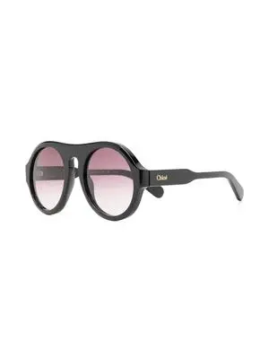 Chloé Pilot-frame Gradient-lens Sunglasses
