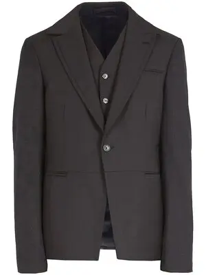 FERRAGAMO Waistcoat-detail Single-breasted Blazer