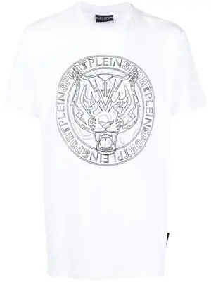 PLEIN SPORT Tiger-print T-shirt - White