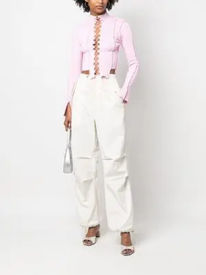 JULFER Fine-ribbed Cropped Top