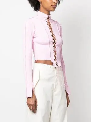 JULFER Fine-ribbed Cropped Top