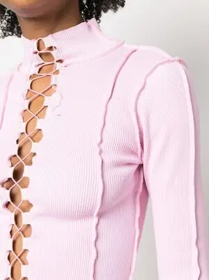 JULFER Fine-ribbed Cropped Top