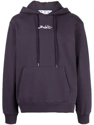 Off-White Embroidered-logo Cotton Hoodie