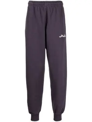 Off-White Embroidered-logo Track Pants - Purple