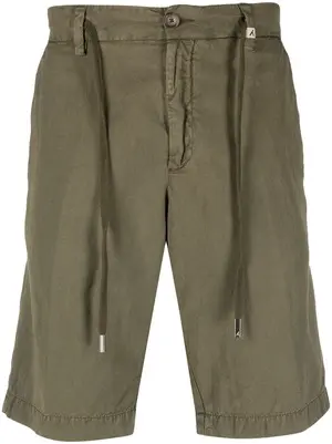 MYTHS Knee-length Lyocell Track Shorts - Green