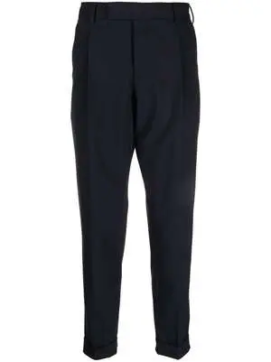 PT TORINO Virgin Wool-blend Cropped Trousers - Blue