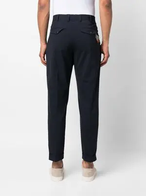 PT TORINO Virgin Wool-blend Cropped Trousers - Blue