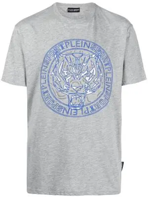 PLEIN SPORT Tiger-print T-shirt - Grey