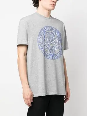 PLEIN SPORT Tiger-print T-shirt - Grey