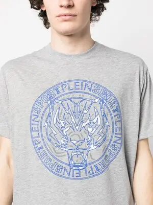 PLEIN SPORT Tiger-print T-shirt - Grey