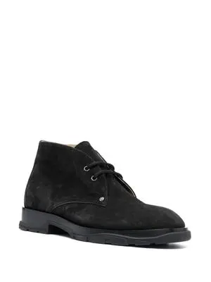 Alexander McQueen Lace-up Suede Boots - Black