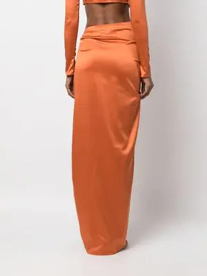 Gcds Slit-detail Satin Maxi Skirt